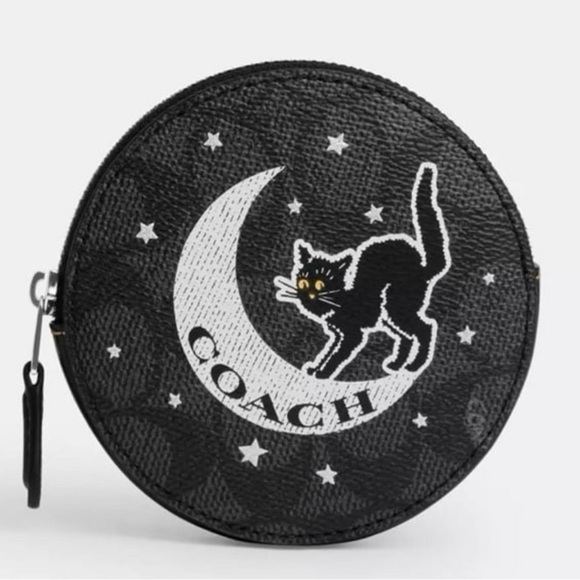 Coach | Accessories | Coach Halloween Coin Card Case W Cat Moon ...